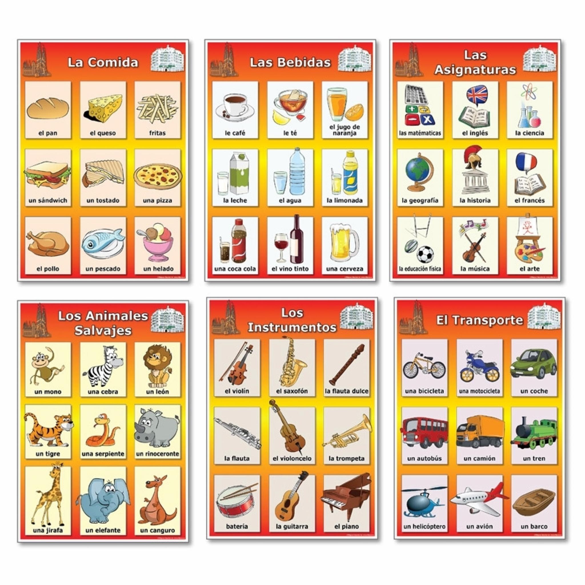 Spanish Vocabulary Poster Bundle