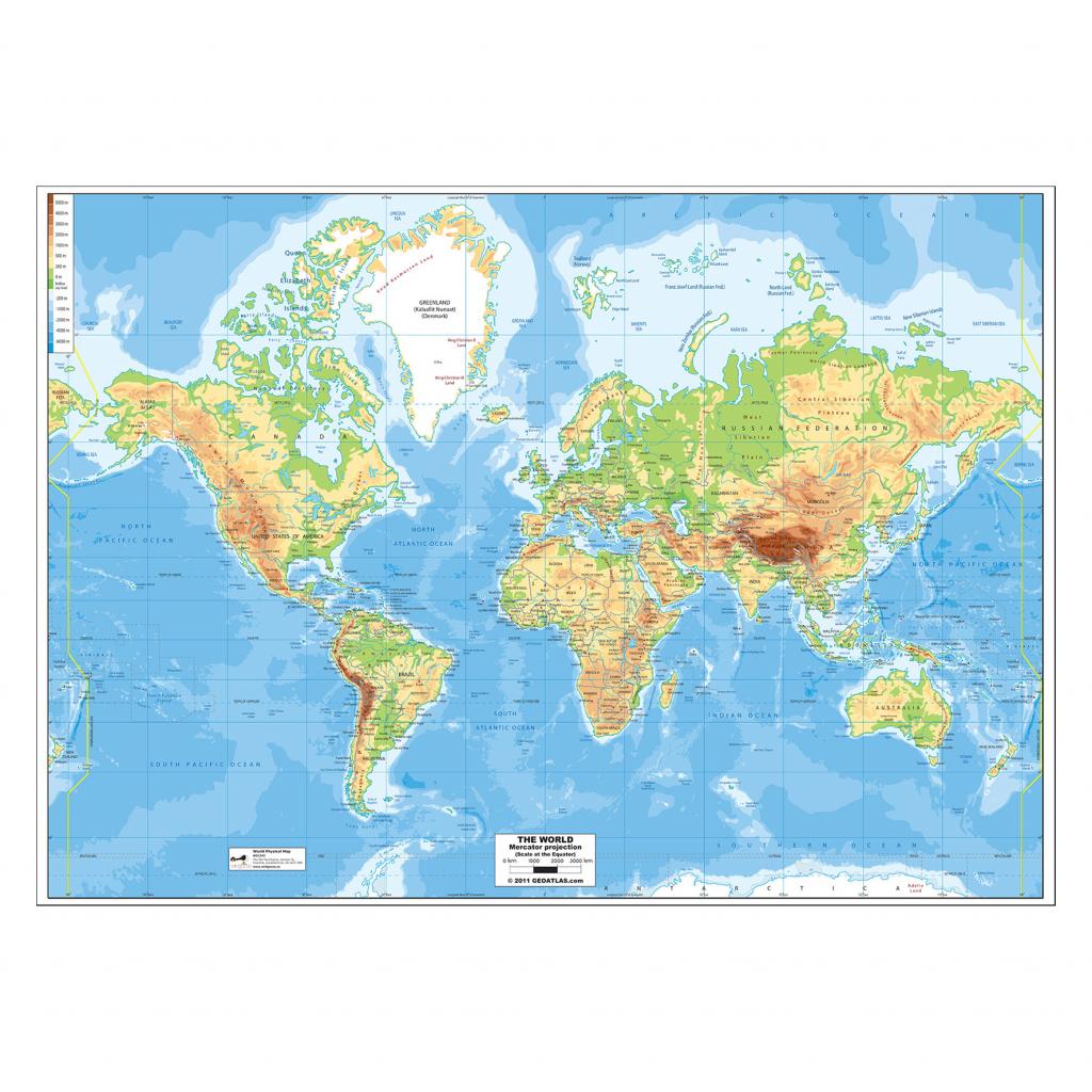 World Physical Map - Laminated | Wildgoose Education